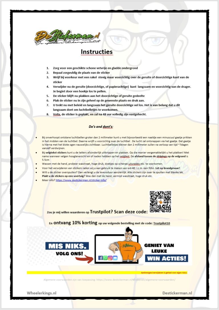 Instructies – destickerman